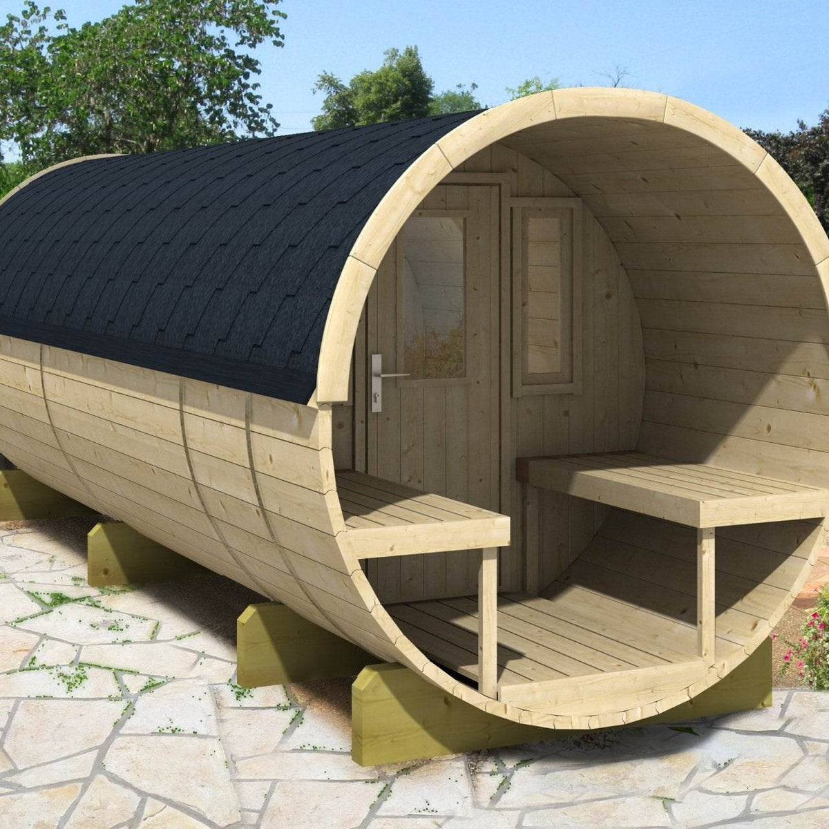 Log Cabins: Discover Camping Barrel 480 Brilliance – Northern Log Cabins