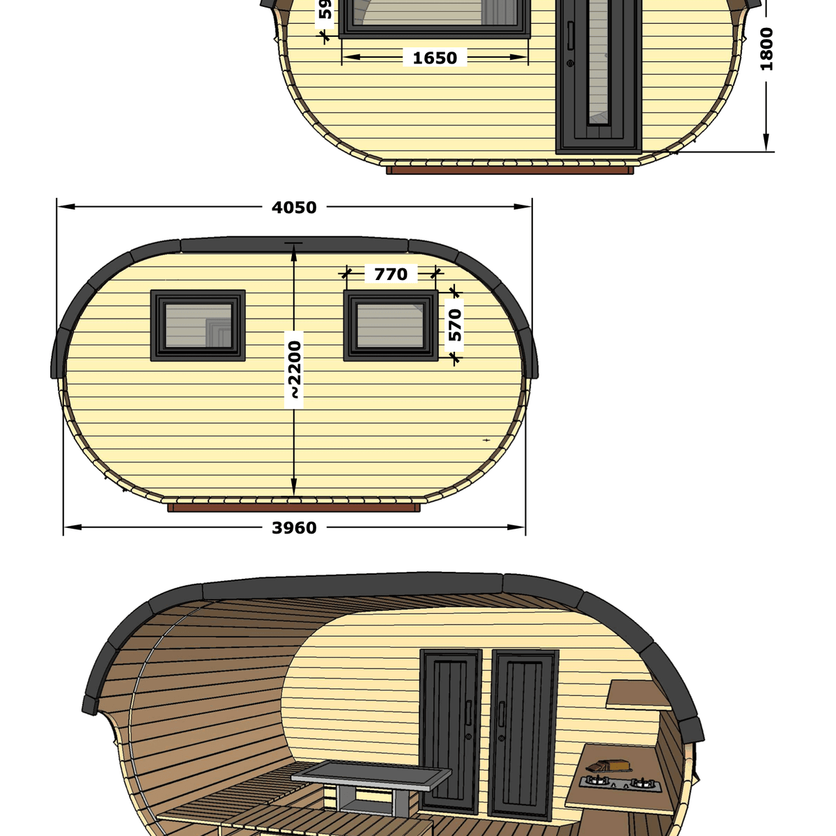Camping Oval Grande 4.0x5.0m | Glamping Pods – Northern Log Cabins