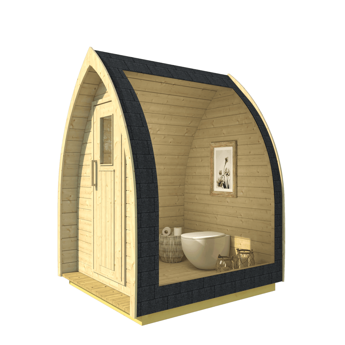 Toilet Pod 1.5 x 1.7m | Glamping Pods – Northern Log Cabins
