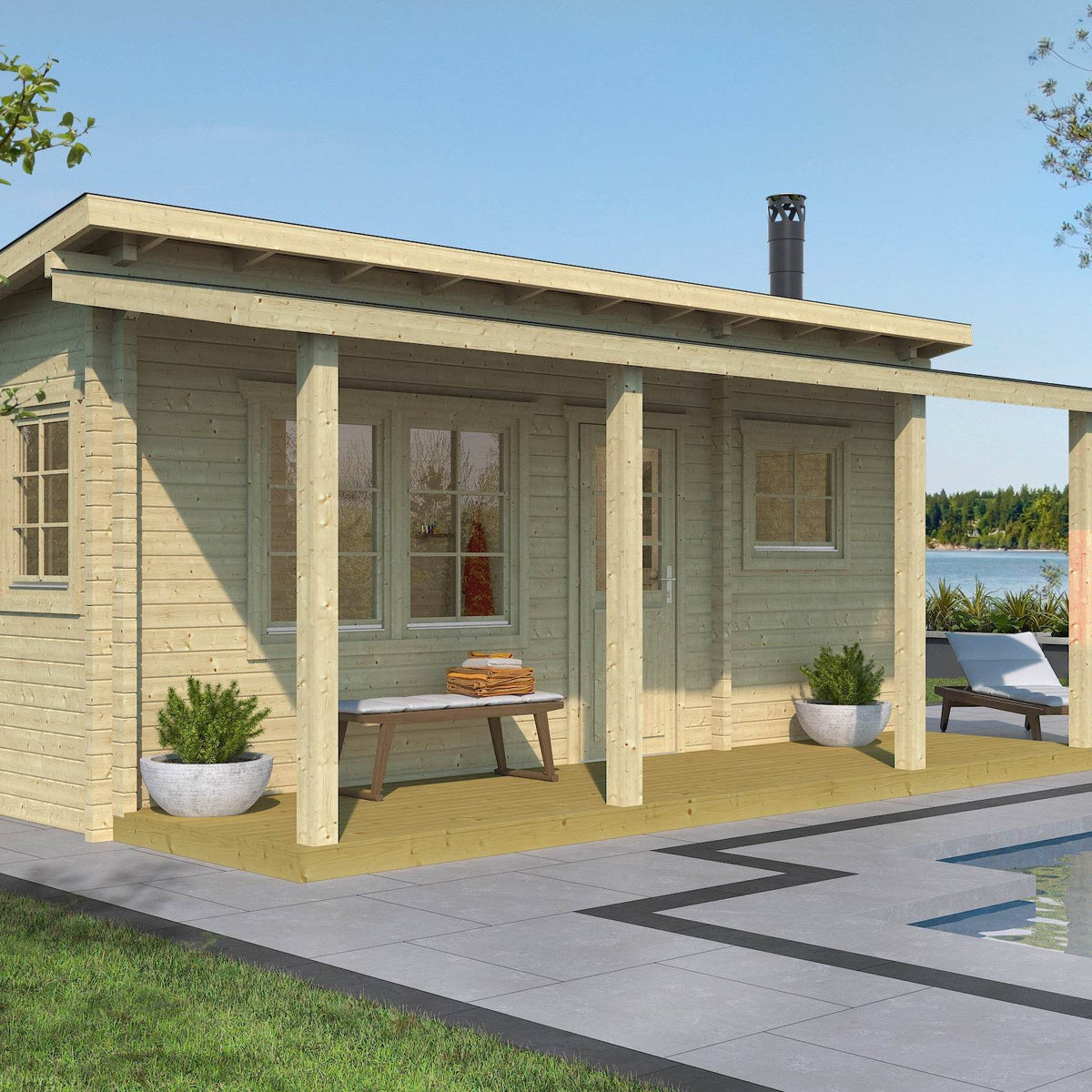 MODERNI PIHASAUNA 26 Sauna 6.2x2.8m – Northern Log Cabins